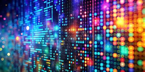 Intricate Binary Code Illuminates Glowing Computer Screen A Macro View Of Digital Data