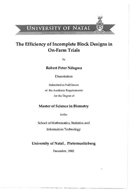 Pdf The Efficiency Of Incomplete Block Designs In On Farm Trials