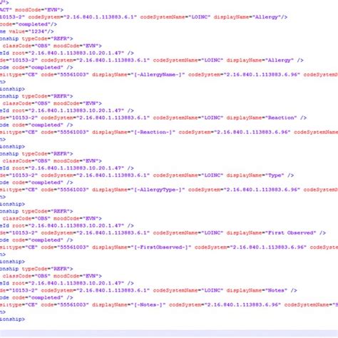 Pre Defined Xml Template For Transforming Element ‘allergy Download