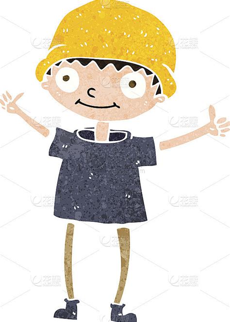 积极向上的卡通男孩