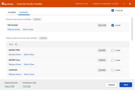 Installing Syncfusion Document Processing Web Installer Syncfusion