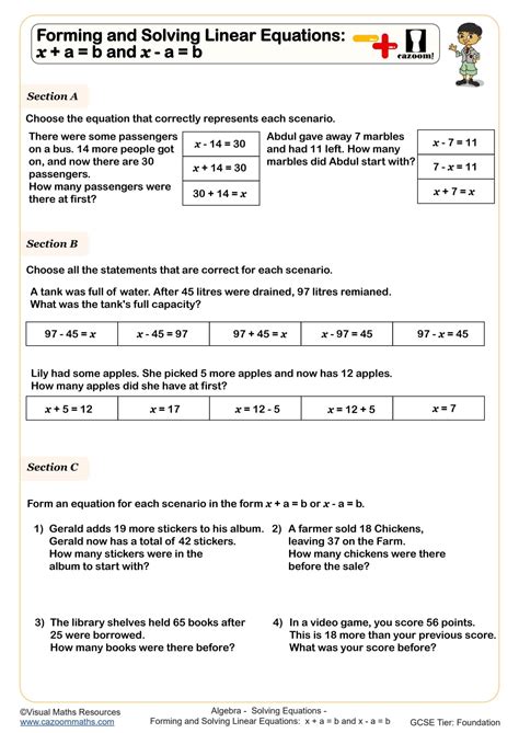 Year 7 Solving Equations Worksheets Pdf Printable Worksheets
