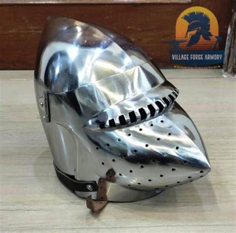 Medieval Bascinet Helmet Steel Knight Helm 14th Century European
