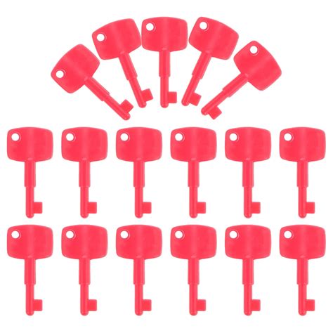 Milisten 20pcs Red Plastic Alarm Button Reset Key For Emergency Buttons