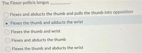 [answered] The Flexor Pollicis Longus Flexes And Abducts The Thumb And Kunduz