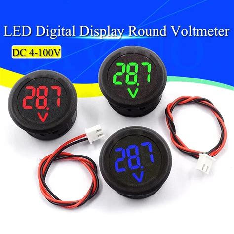 Dc 4 100v Led Digital Display Circular Two Wire Voltmeter Dc Digital