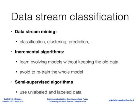 Incremental Adaptive Semi Supervised Fuzzy Clustering For Data Stream