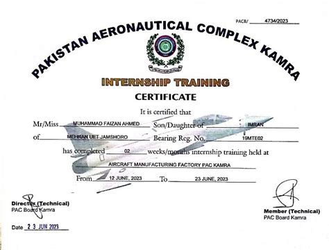 Muhammad Faizan Ahmed On Linkedin Internship Manufacturing Experience