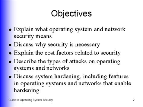 Guide To Operating System Security Chapter Operating