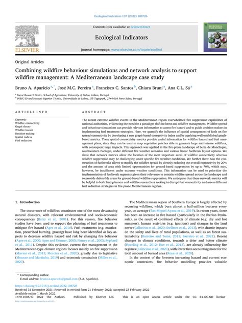 Pdf Combining Wildfire Behaviour Simulations And Network Analysis To Support Wildfire