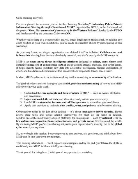 Misp Threat Intelligence Workshop Guide