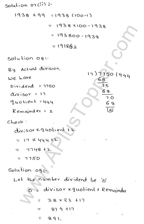 Whole Numbers Class ICSE ML Aggarwal Solutions A Plus Topper