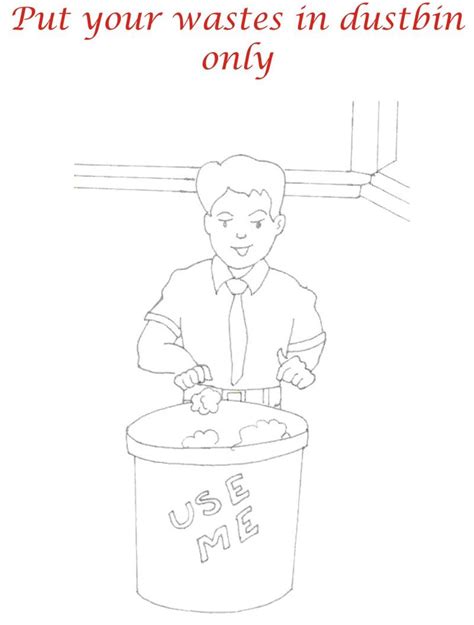 Dustbin Coloring Page Coloring Pages