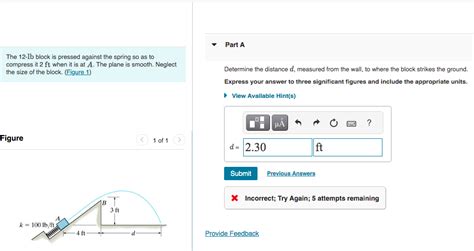 Solved The 12 Lb Block Is Pressed Against The Spring So As