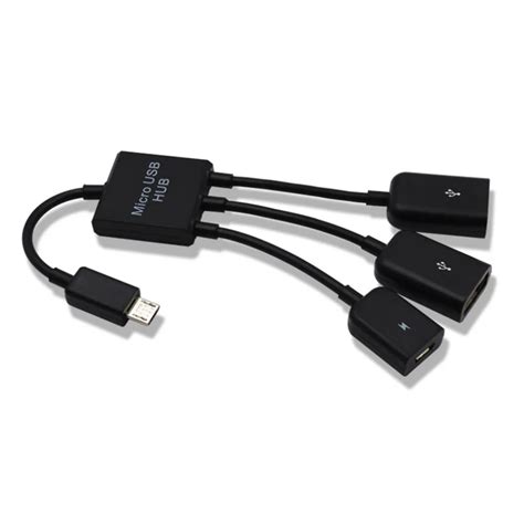 4 In 1 Micro USB HUB Dual Port OTG Cable Adapter Power Supply One For Three Port For Phones