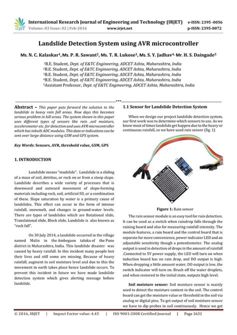 Landslide Detection System Using Avr Microcontroller Pdf Geology Science