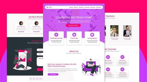 Learn How To Make Complete Responsive Online Education Website Design
