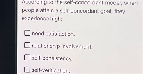 Solved According To The Self Concordant Model When People