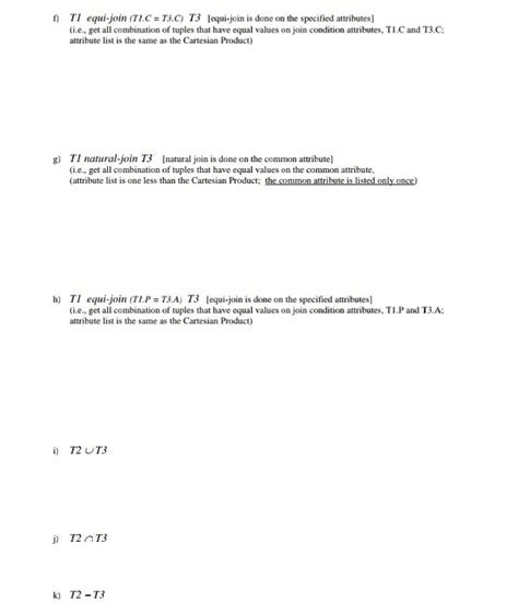 Solved Consider Three Tables T T And T Below Show The Chegg Com