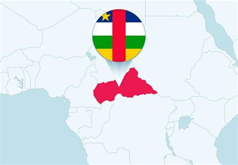Africa With Selected Central African Republic Map And Central African
