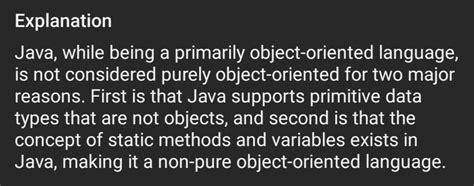 Anas Nadeem On Linkedin Java Is Not A Pure Object Oriented Language