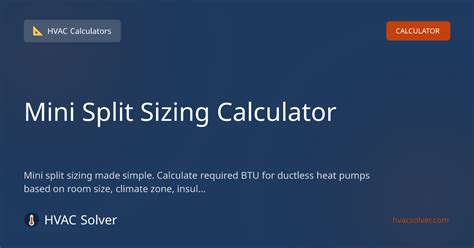 Mini Split Sizing Calculator — How Many Btu Mini Split Hvacsolver