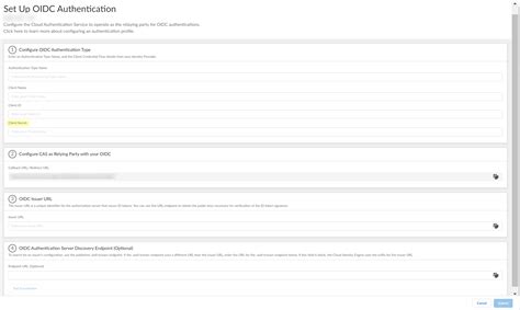 Configure An OIDC Authentication Type