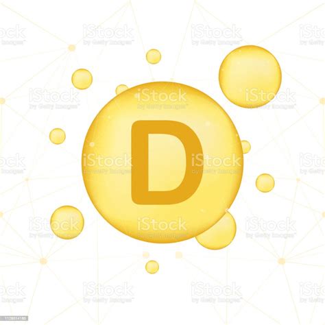비타민 D 골드 빛나는 아이콘 Ascorbic의 산입니다 벡터 일러스트 레이 션 3가지 개체에 대한 스톡 벡터 아트 및 기타 이미지 3가지 개체 개념 개념과 주제