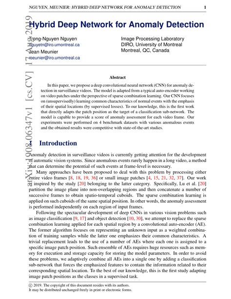 Pdf Hybrid Deep Network For Anomaly Detection