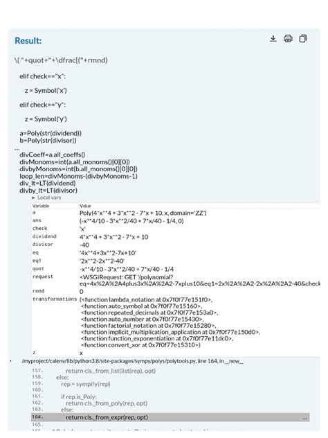 Polynomial Long Division Calculator Result Pdf