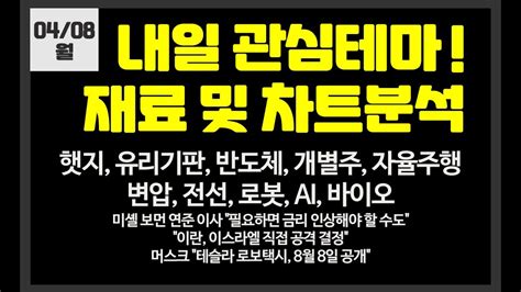 내일 관심테마 햇지유리기판반도체개별주자율주행변압전선로봇ai 삼성전자삼천당제약필옵틱스흥구석유hb테크놀러지대한전선제이앤티씨대원전선와이씨켐중앙에
