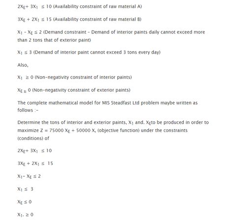 Formulation Of Linear Programming Problem