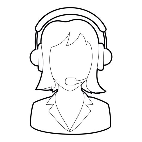 Woman Operator Icon Outline Style 15212253 Vector Art At Vecteezy