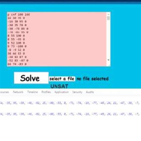 An Example Of The Script Of The Sat Solver When The Formula Is