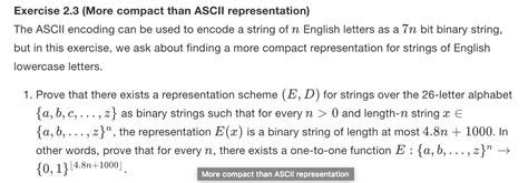Exercise More Compact Than ASCII Representation Chegg Com