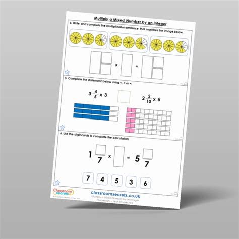 Year 5 Multiply A Mixed Number By An Integer Mixed Activity Resource Classroom Secrets