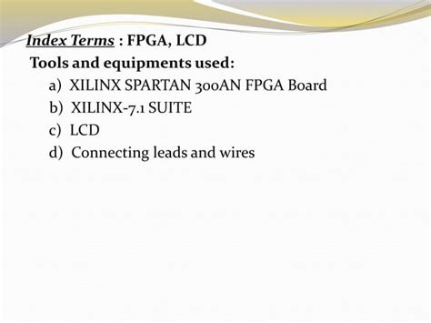 Lcd Module Interface With Xilinx Software Using Verilog Pptx