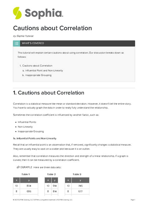 Cautions About Correlation Paper Cautions About Correlation By Sophia