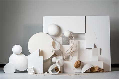 Premium Photo Pristine Symmetries Exploring Abstract White Still Life Through Primitive Sliced