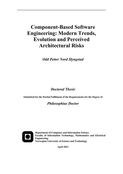 Component Based Software Engineering Department Of Computer