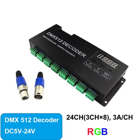 digital 24ch rgb dmx512 decoder stage engineering master station