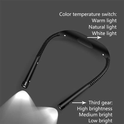 Badu Bg Светодиодна лампа за четене на врата Светлина за книги за четене в леглото през нощта