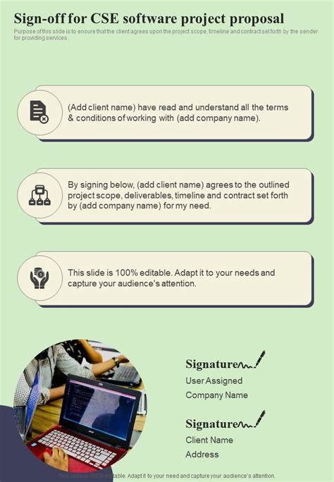 Sign Off For Cse Software Project Proposal One Pager Sample Example