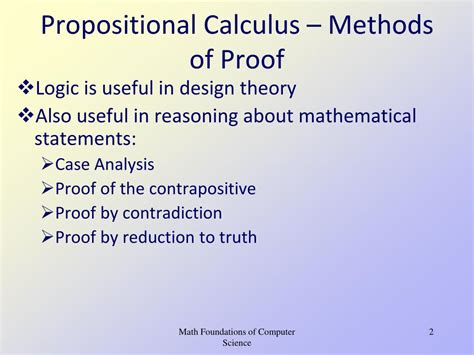 Ppt Propositional Calculus Methods Of Proof Predicate Calculus