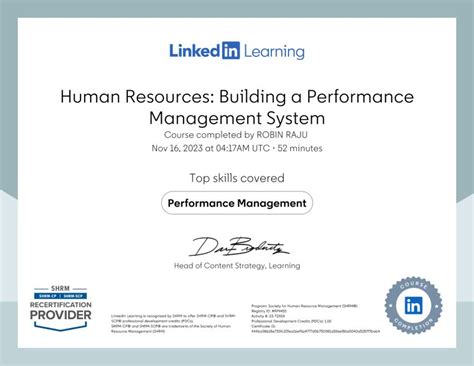Robin Raju Chrmp Hrbp Iim Hr Analytics On Linkedin Certificate Of Completion