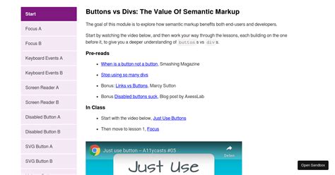Buttons Vs Divs Codesandbox