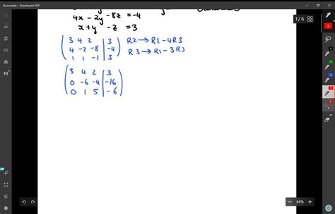 Solveduse Gaussian Elimination To Find The Complete Solution To Each System Of Equations Or