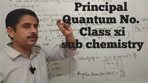 Principal Quantum No Class Xi Chemistry Youtube