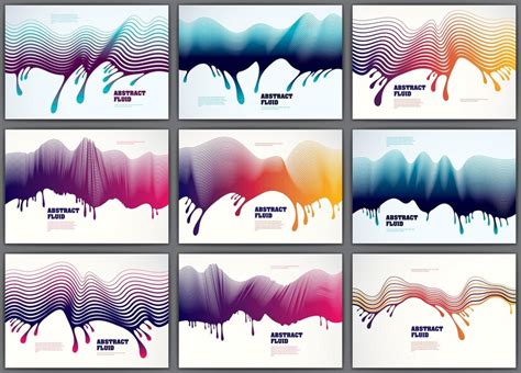Premium Vector Lined Vector Wave Backgrounds Fluid Flow Set 3d Dynamic Stripes Motion Art