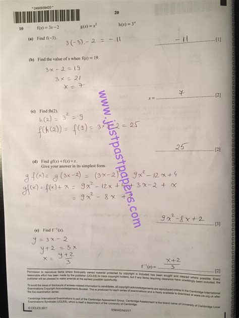 Mathematics Igcse 0580 Paper 4 Cie Mayjune 2017